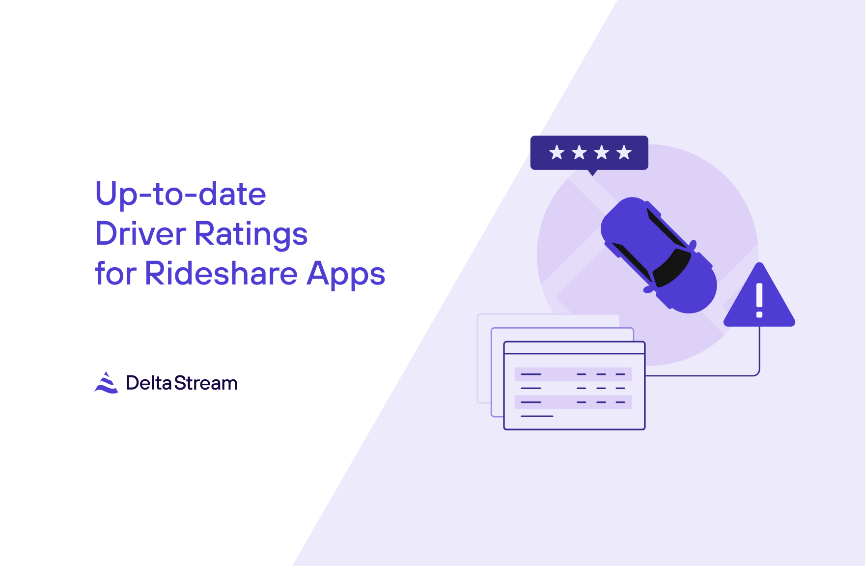 Up-to-date Data Pipelines for Rideshare App Driver Ratings | DeltaStream